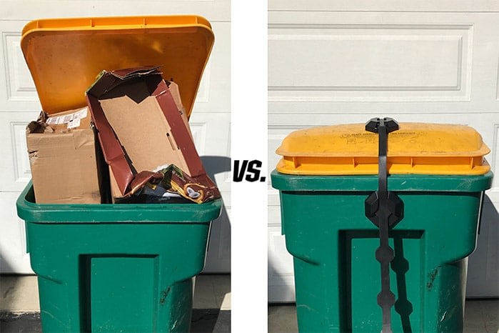 Strong Strap™ Stretch Latch | Universal Lid Lock for Outdoor Trash Cans